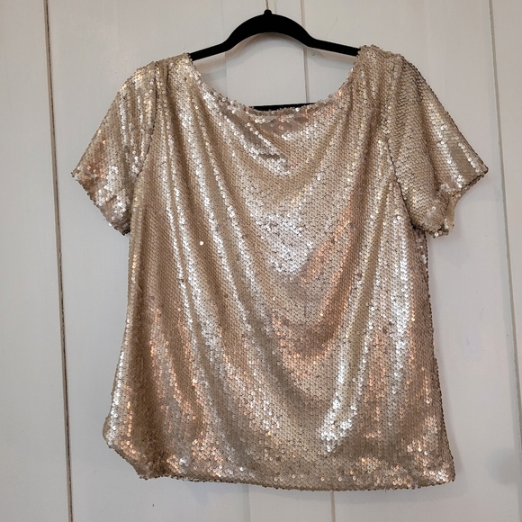 Tops | Gold Sequin Top | Poshmark
